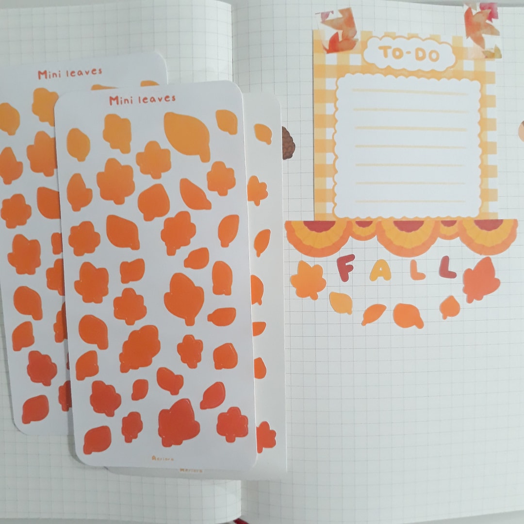 Mini Leaves Sticker Sheet | Leaf Stickers | Fall Foliage Stickers ...