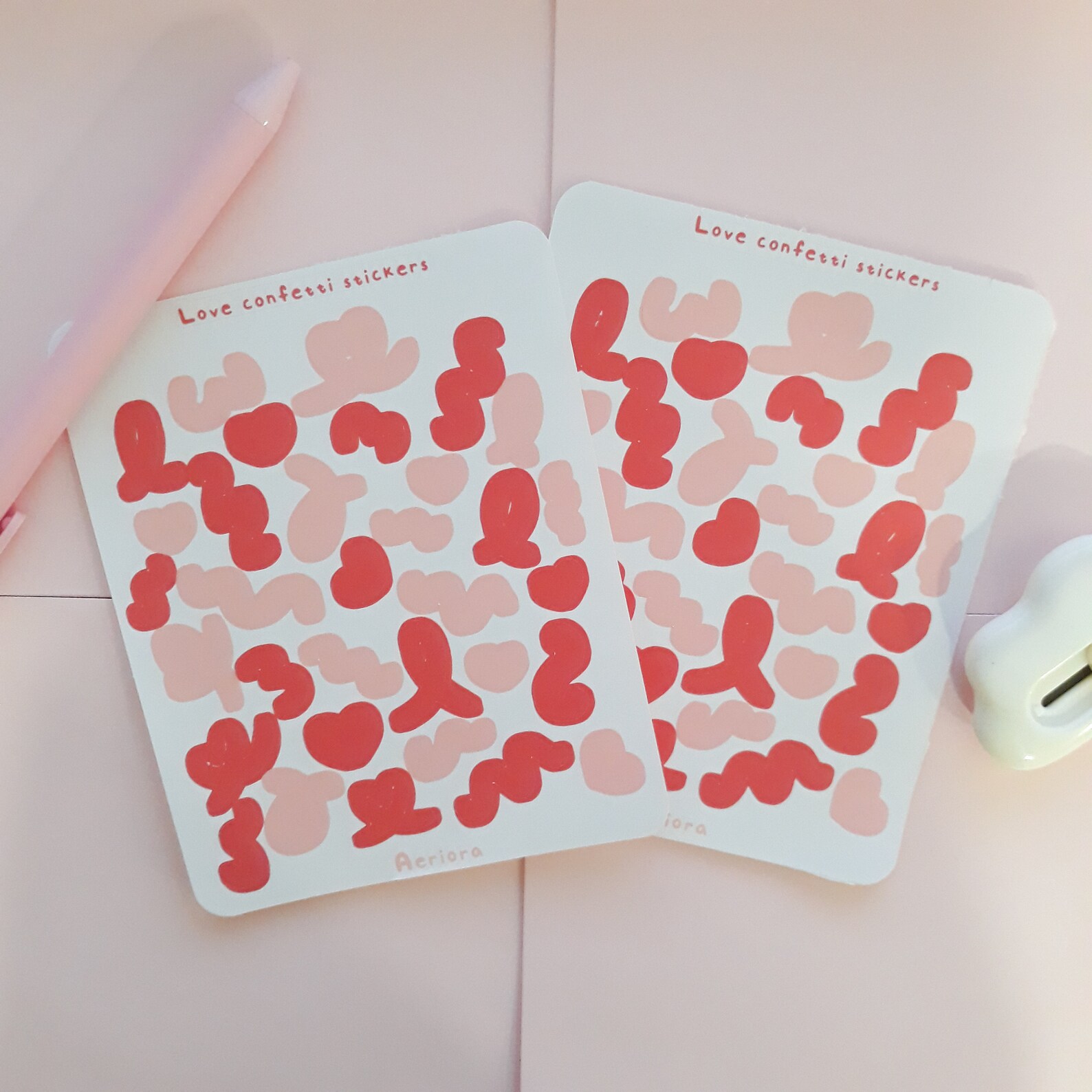 Love Confetti Sticker Sheet Valentines Day Confetti Stickers - Etsy