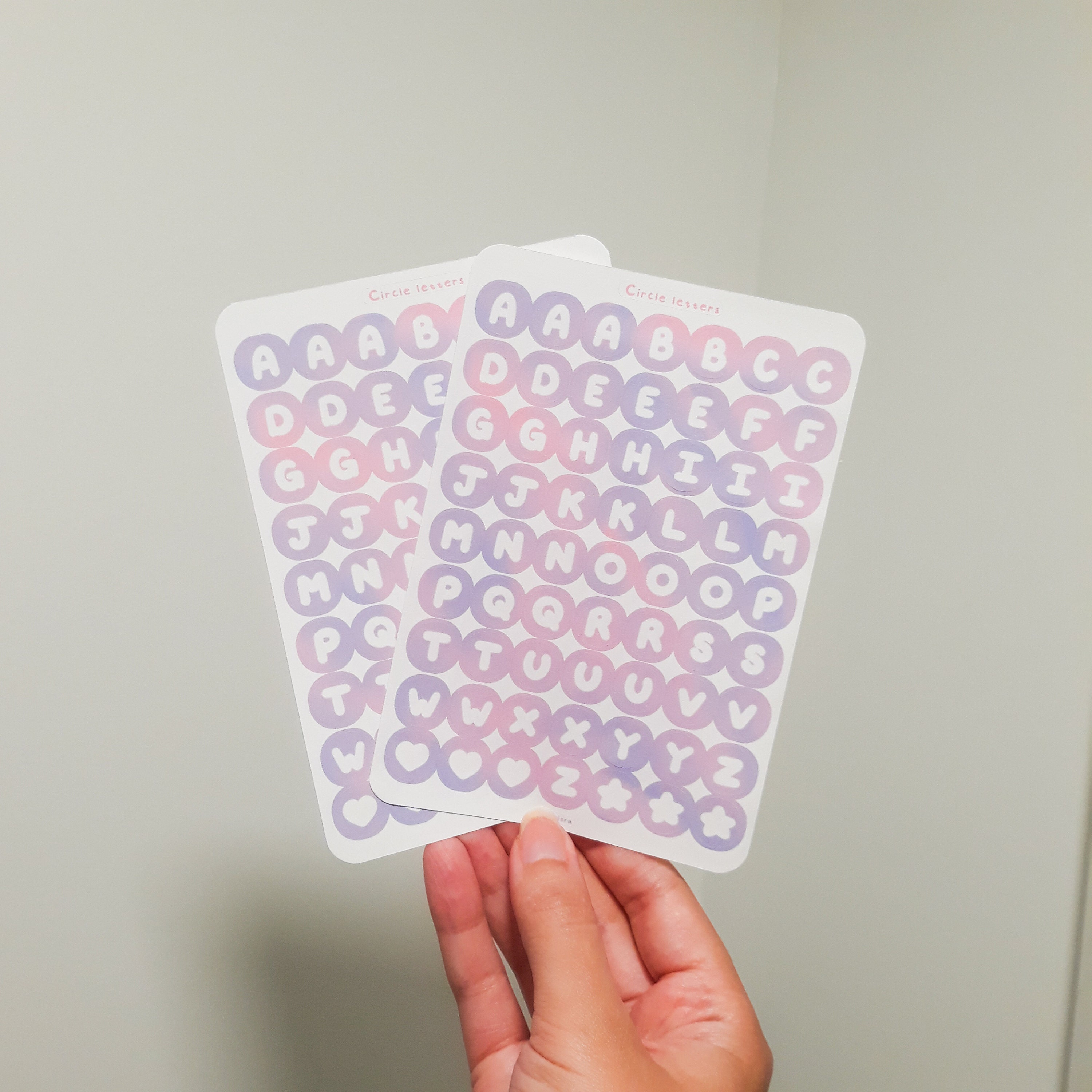 Circle Letter Stickers Set Bubble Letter Stickers Rainbow | Etsy