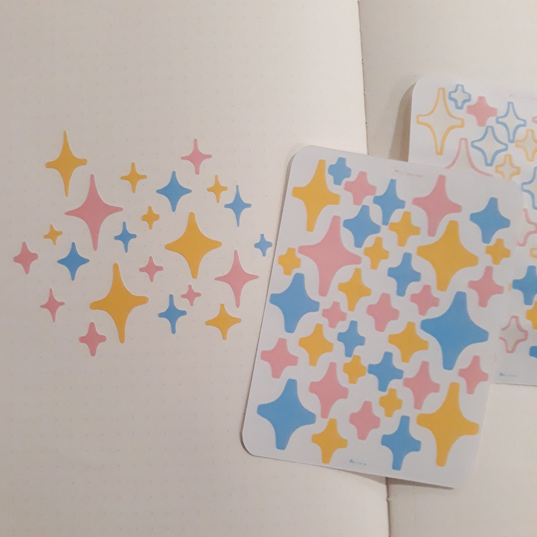 Mini Pastel Sparkles Sticker Sheet Mini Sparkle Stickers Sparkle ...