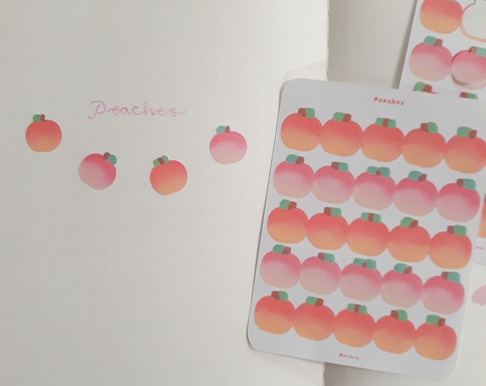 Mini Peaches Peaches Sticker Sheet Cute Peach Sticker Sheet - Etsy