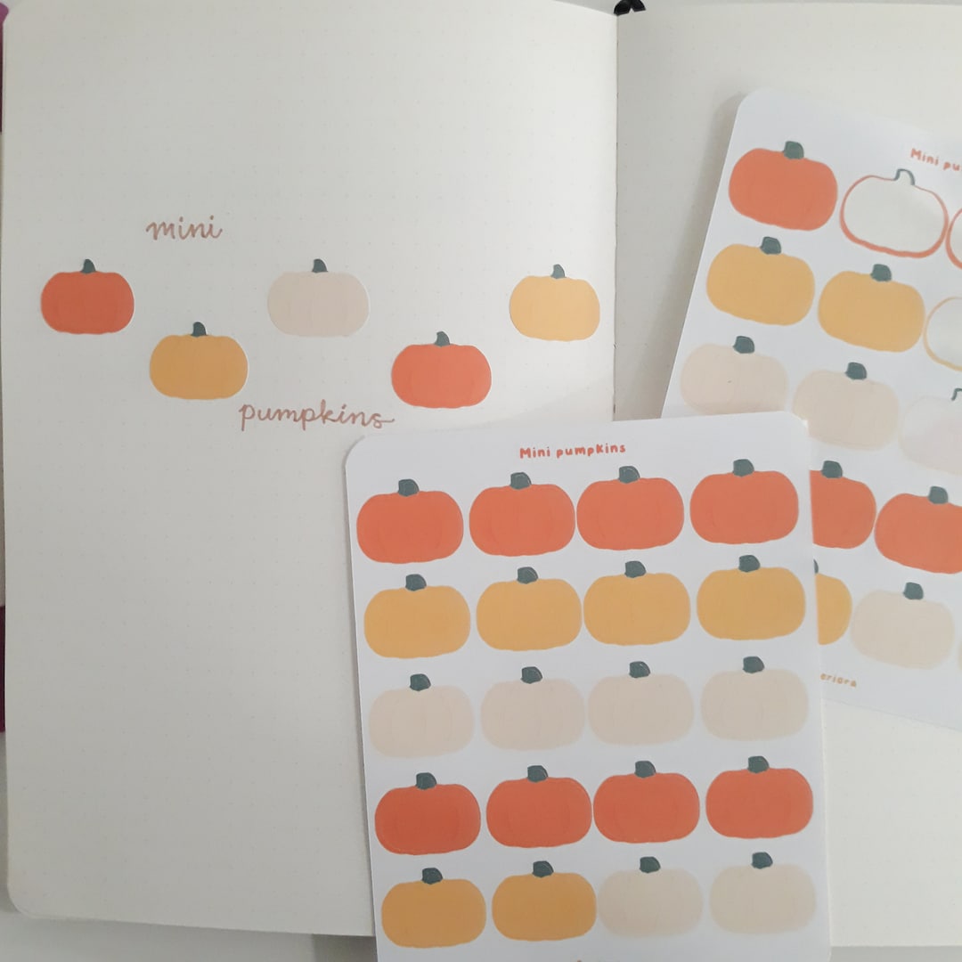 Mini Pumpkin Sticker Sheet | Cute Pumpkin Stickers | Pumpkin Sticker ...