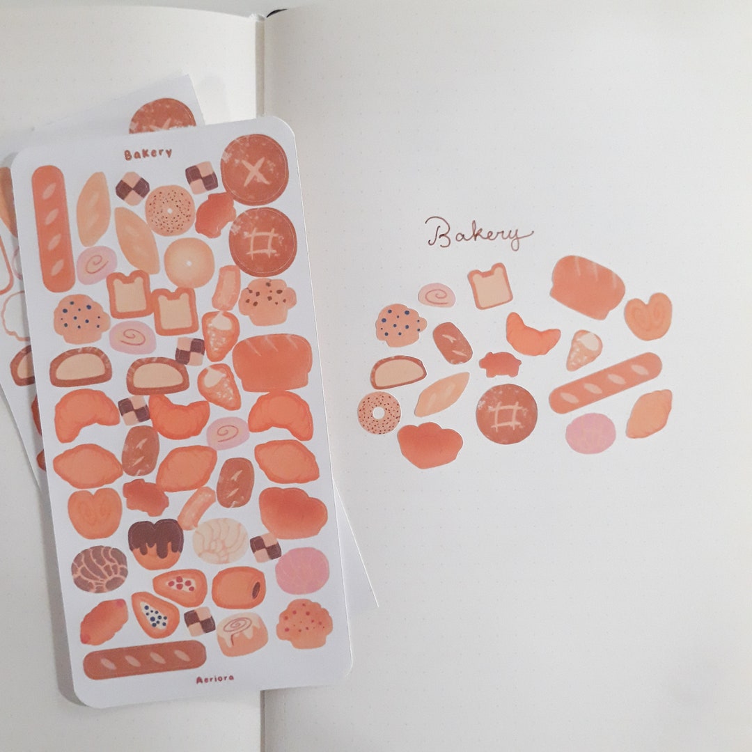 Bakery Sticker Sheet | Baked Goods Sticker Sheet | Pastry Sticker Sheet ...