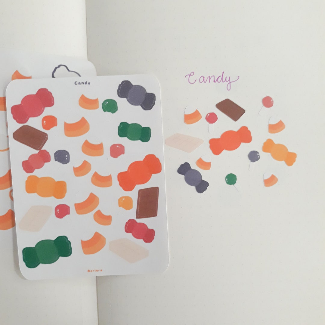 Mini Candy Sticker Sheet | Halloween Candy Stickers | Halloween Candy ...