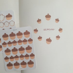 Mini Acorns Sticker Sheet | Acorn Sticker Sheet | Cute Acorn Stickers ...