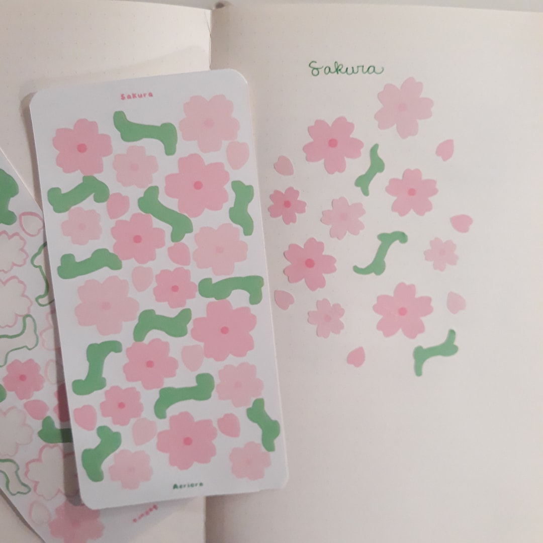 Sakura Sticker Sheet | Cherry Blossom Sticker Sheet | Spring Blossom ...