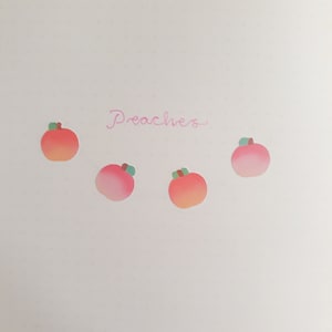 Mini Peaches | Peaches Sticker Sheet | Cute Peach Sticker Sheet - Etsy