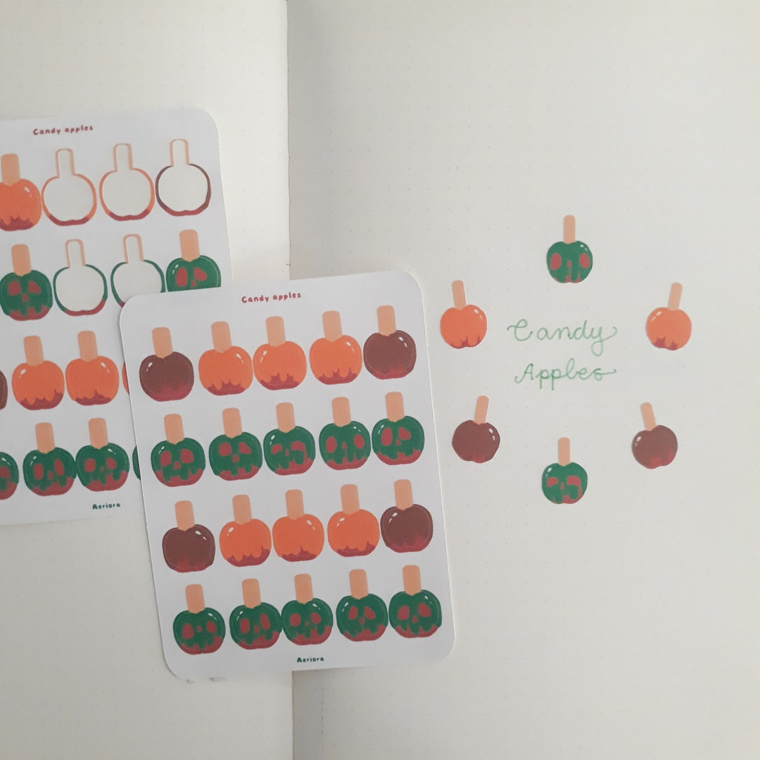 Mini Candy Apple Stickers Candy Apple Sticker Sheet - Etsy