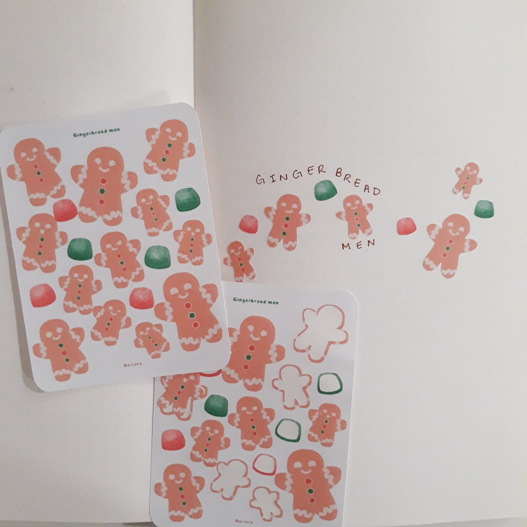 Gingerbread Men Sticker Sheet | Gingerbread Sticker Sheet | Gingerbread ...