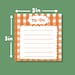 Orange Gingham To-do Memo Printable Sheet | Digital Download Memo ...