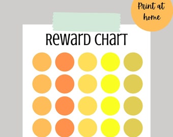 Green Reward Chart, Green Printable Reward Chart, Kids Reward Chart ...
