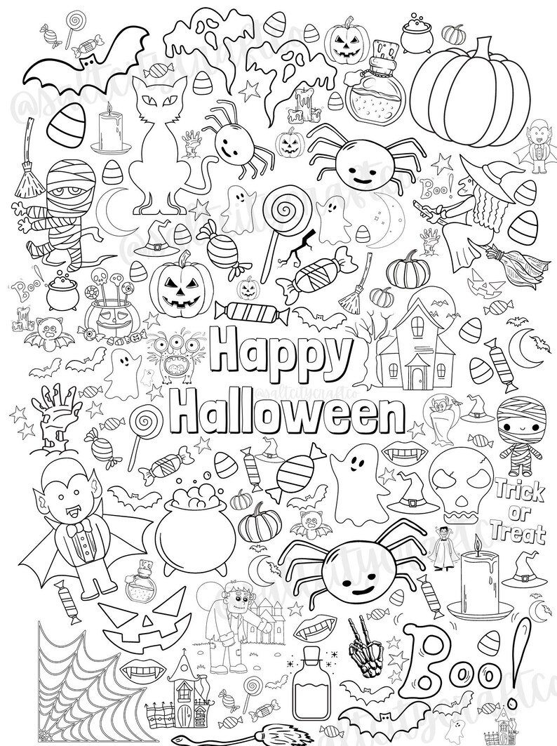Giant Halloween Coloring Poster Download, Halloween Coloring Poster ...