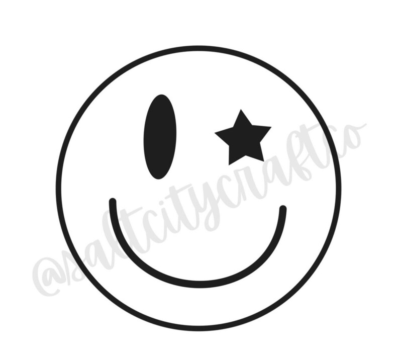 Winky Smiley Digital Download Smiley Ready to Cut Image - Etsy
