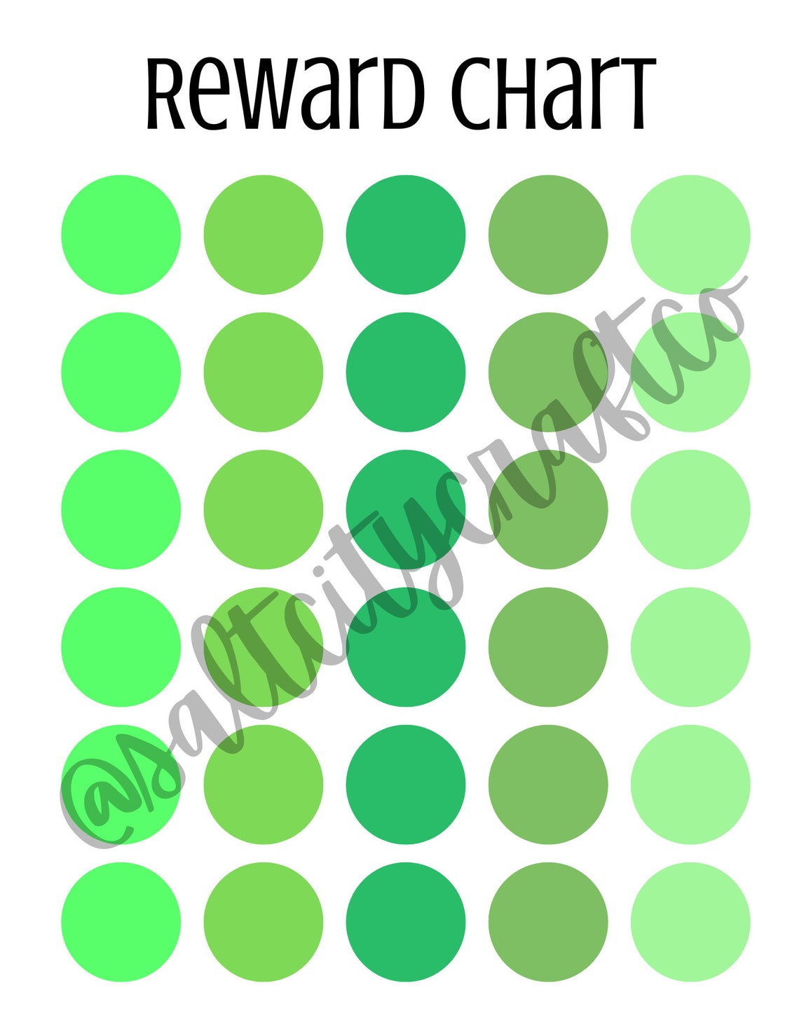 Green Reward Chart, Green Printable Reward Chart, Kids Reward Chart ...