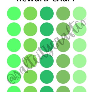 Green Reward Chart, Green Printable Reward Chart, Kids Reward Chart ...