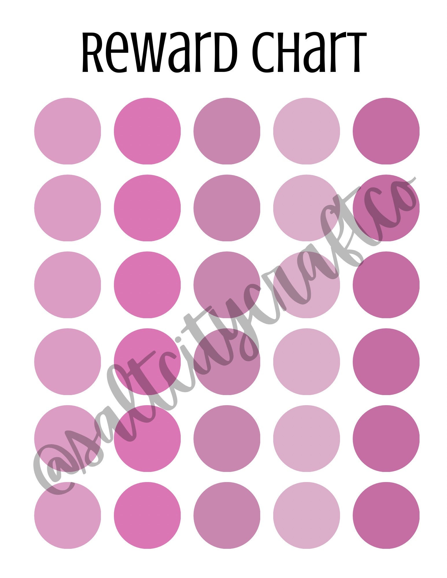 Reward Chart Pink, Kids Reward Chart, Printable Reward Chart, Purple ...