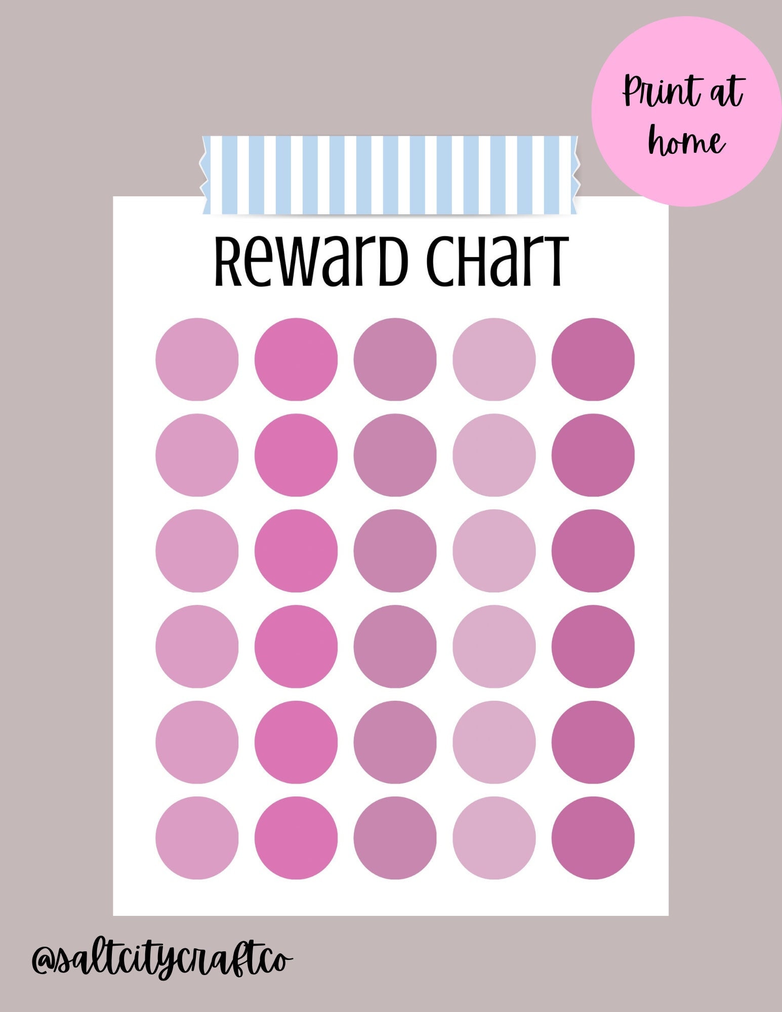 Reward Chart Pink, Kids Reward Chart, Printable Reward Chart, Purple ...