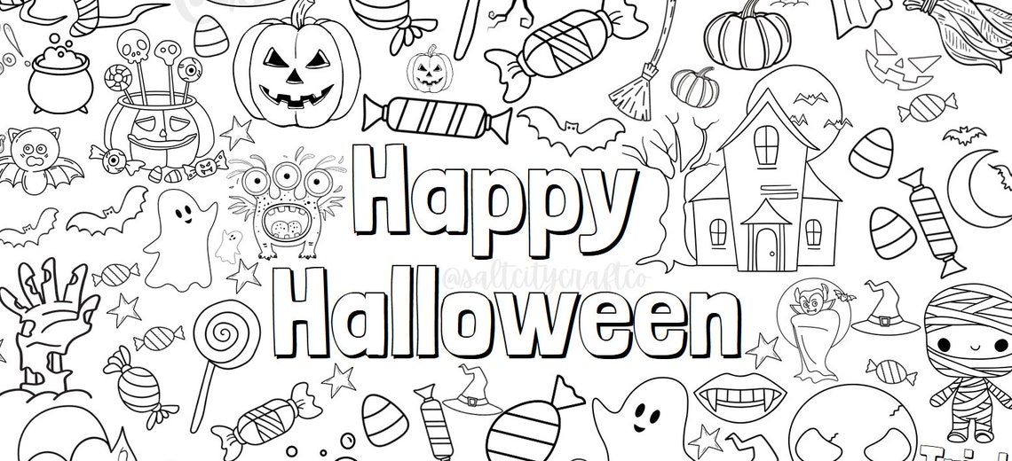 Giant Halloween Coloring Poster Download, Halloween Coloring Poster ...