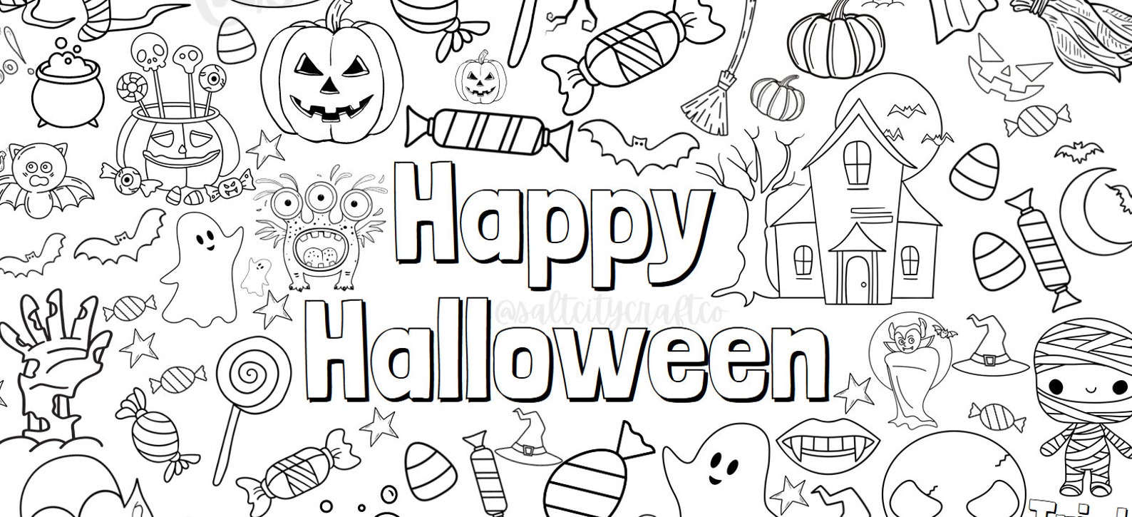 Giant Halloween Coloring Poster Download, Halloween Coloring Poster ...