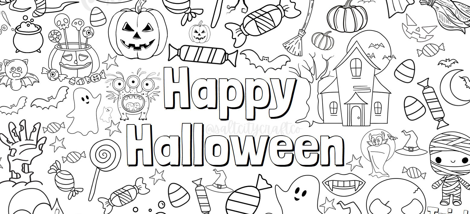 Giant Halloween Coloring Poster Download, Halloween Coloring Poster ...