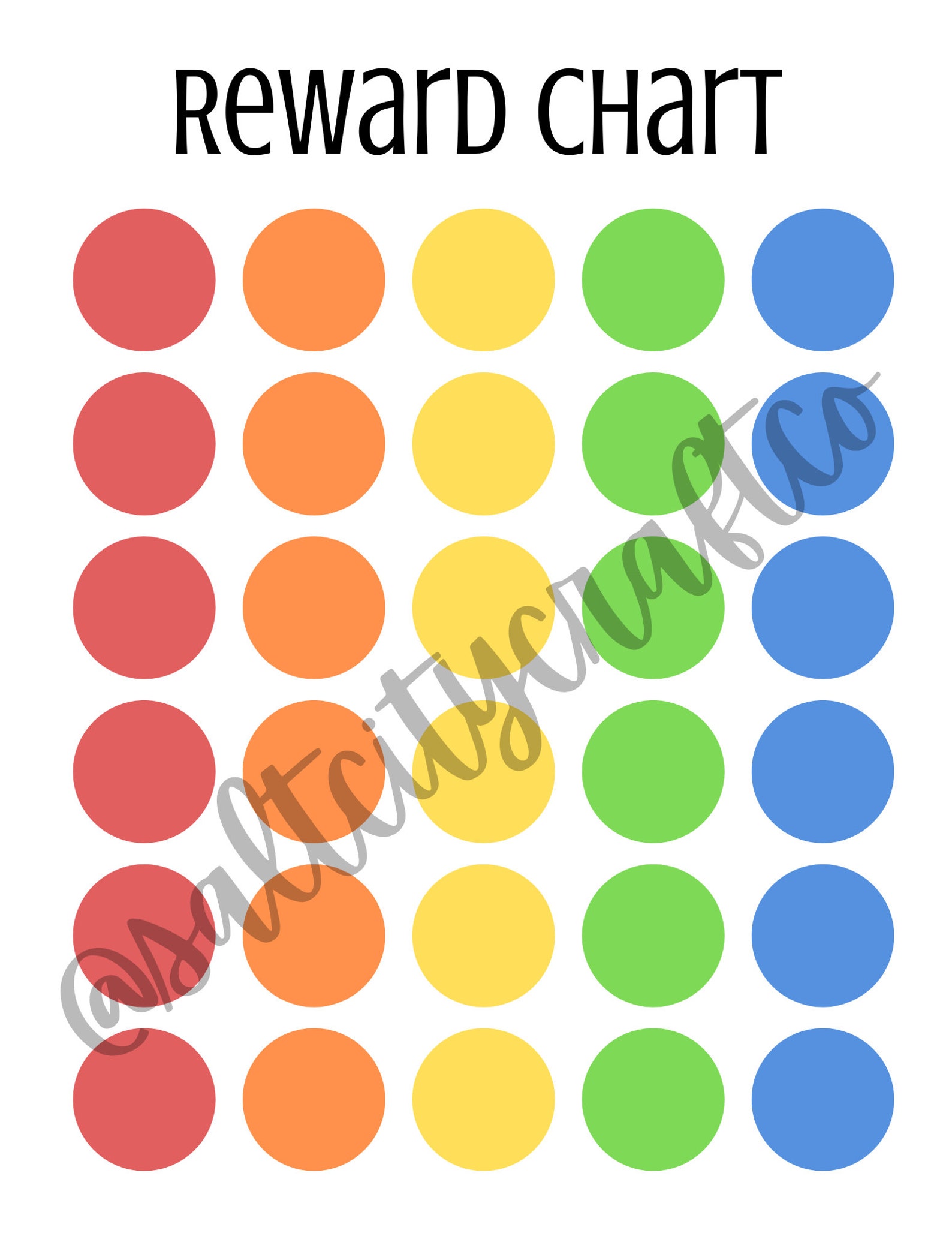 Rainbow Reward Chart, Printable Reward Chart, Kids Reward Chart ...