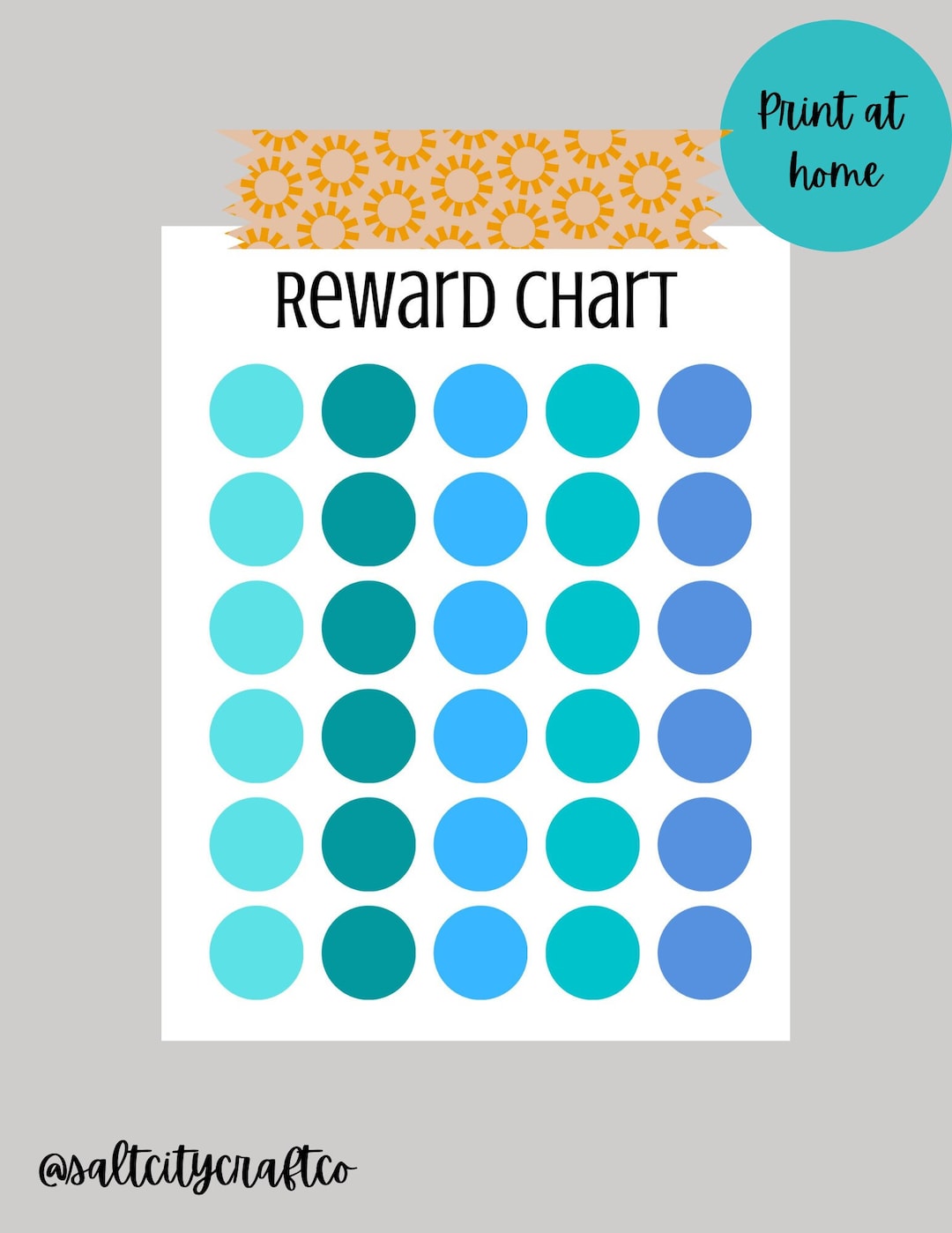 Blue Reward Chart, Boys Reward Chart, Kids Reward Chart, Printable ...