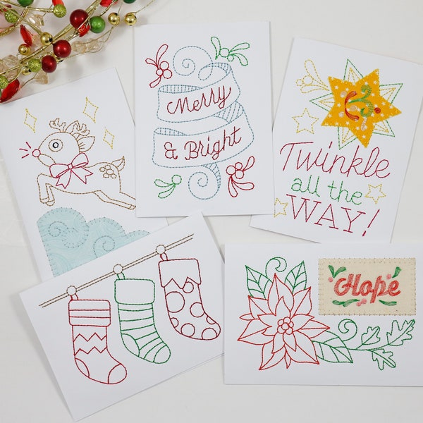 Embroidered Notecard - Etsy