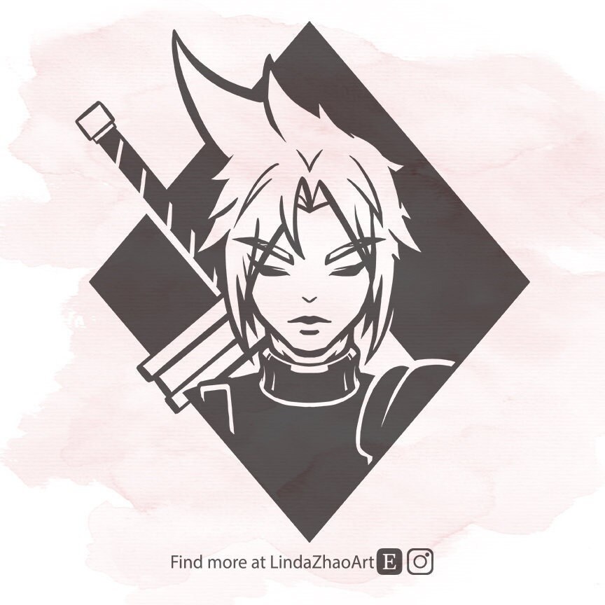 Cloud Strife Stencil
