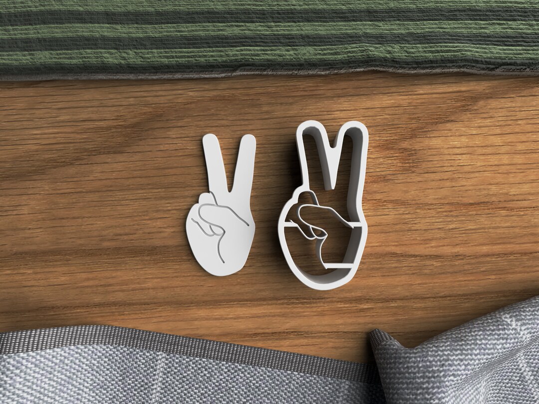 Hand Peace Sign Cookie / Polymer Clay Cutter - Etsy