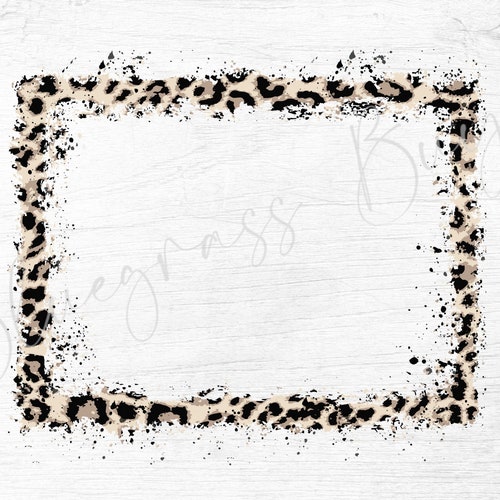 Leopard Print Splatter Frame PNG Sublimation Designs Splash - Etsy