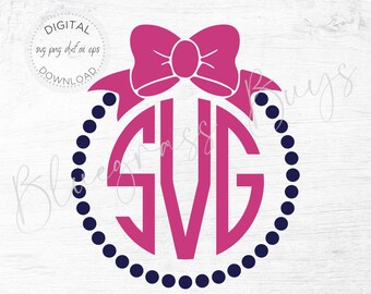 Dotted Circle Frame SVG Monogram Frame SVG Dotted Name | Etsy