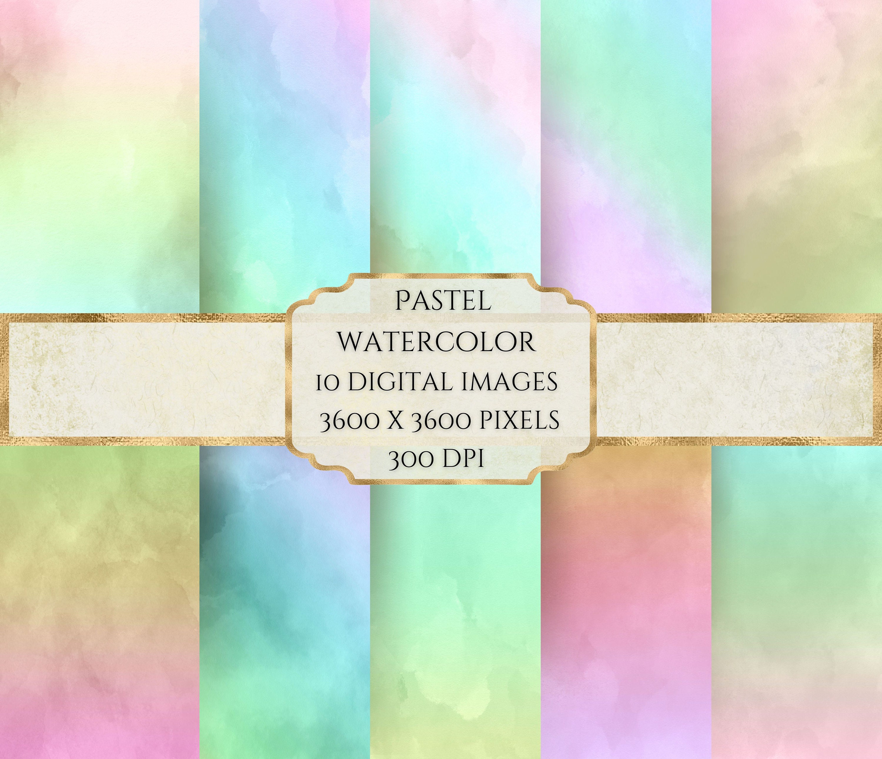 Pastel Watercolor Digital Paper, Watercolor Texture, Printable ...