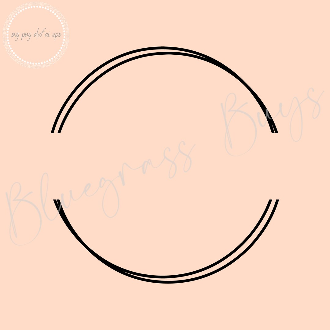 Circle Split Frame SVG, Monogram Frame Png, Geometric Frame SVG, Frame ...