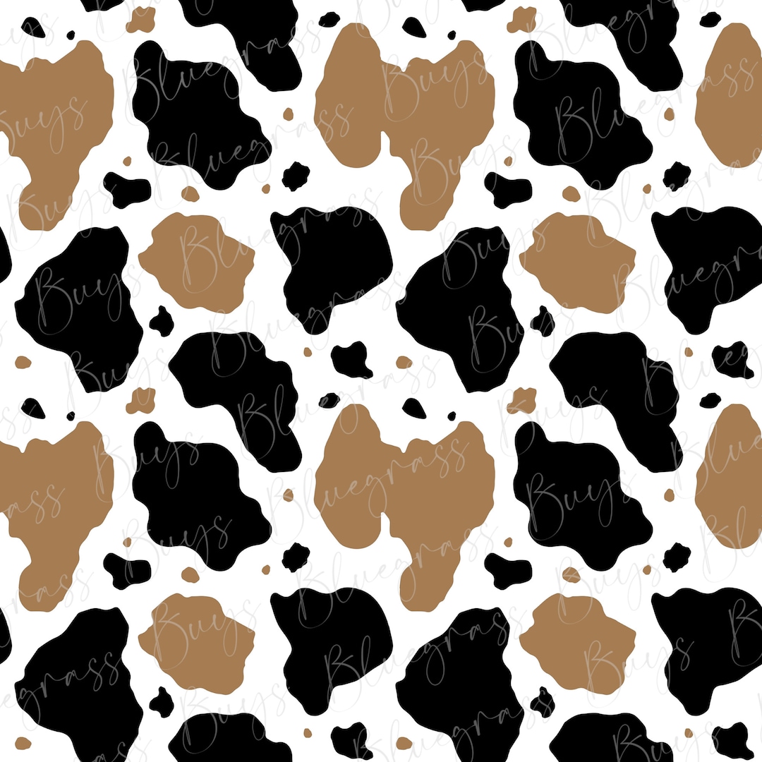 Seamless Black and Brown Cow Print Pattern, Cow Print Repeating Pattern ...