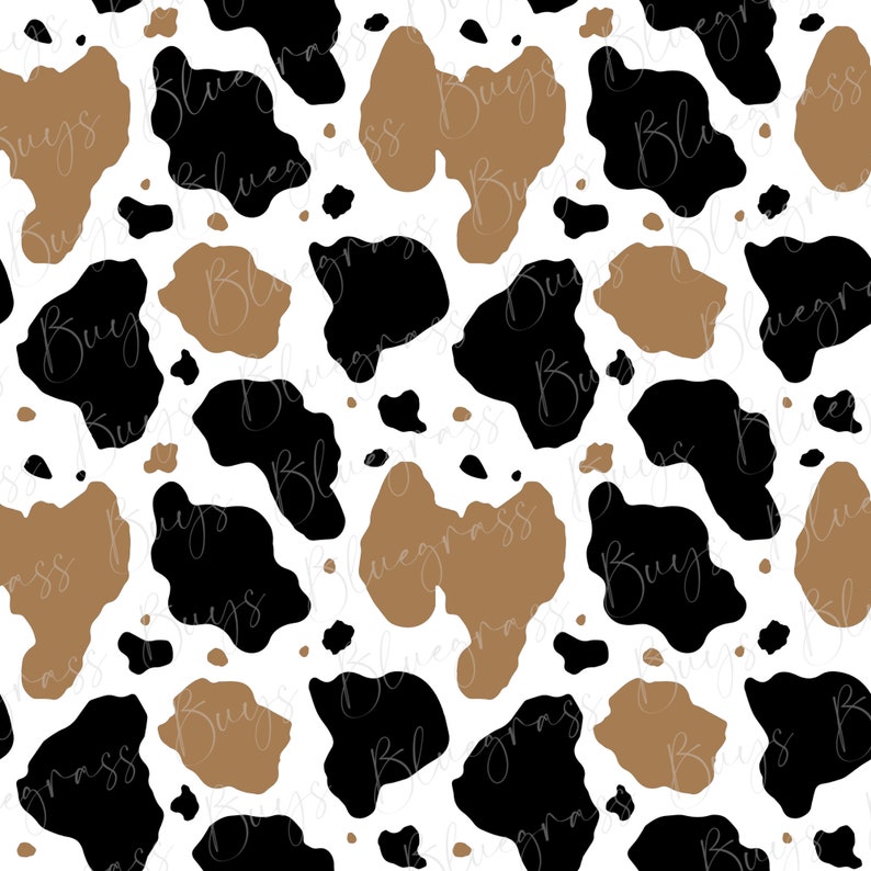 Seamless Black and Brown Cow Print Pattern, Cow Print Repeating Pattern ...