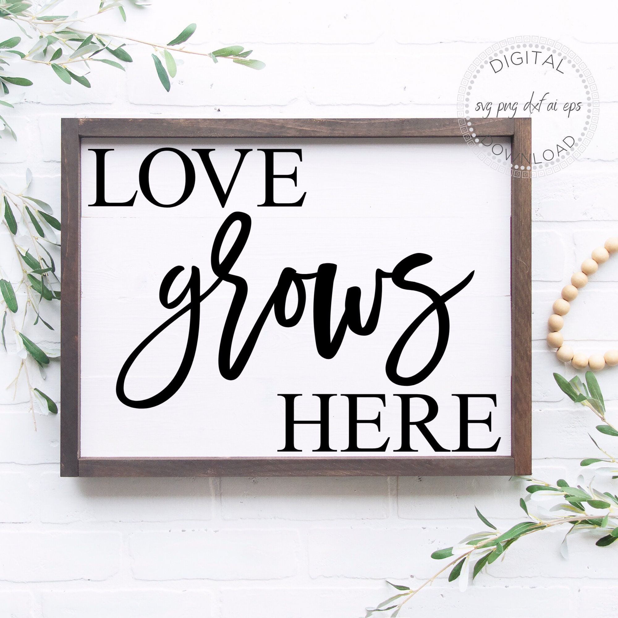Love Grows Here SVG - Love Cut File - Love Sign SVG - Etsy