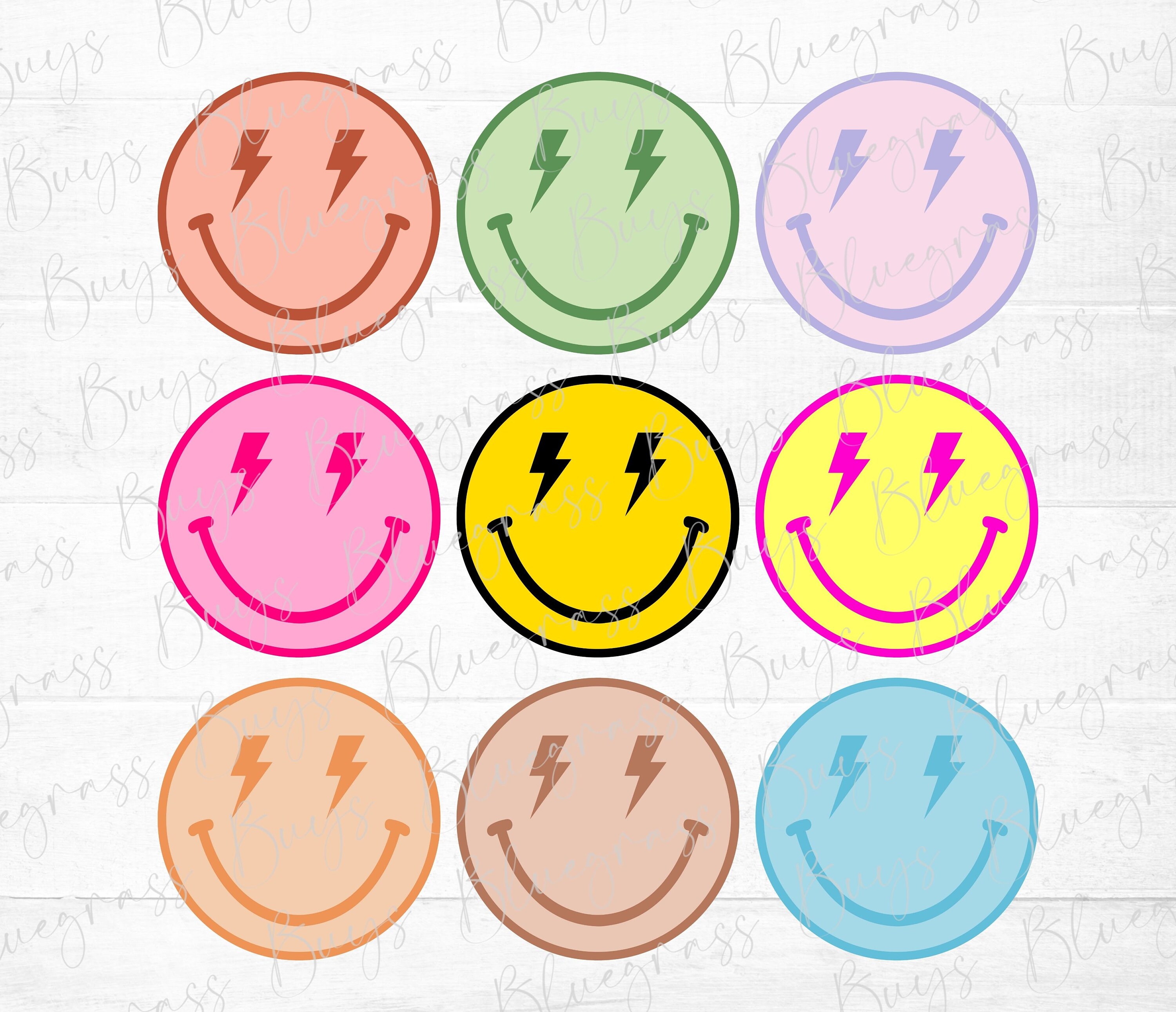 Retro Smiley Faces PNG Retro Sublimation Design Smiley - Etsy