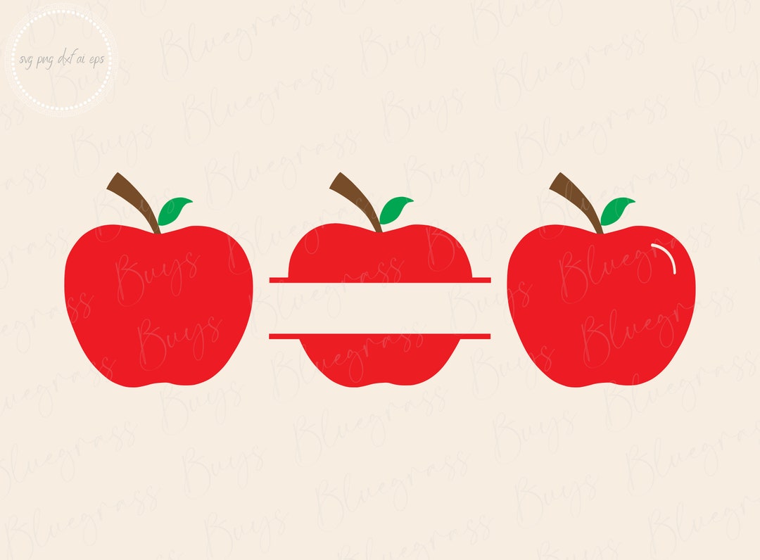 Apple Svg, Apple Monogram Svg, Split Monogram Svg, Teacher Monogram Svg ...