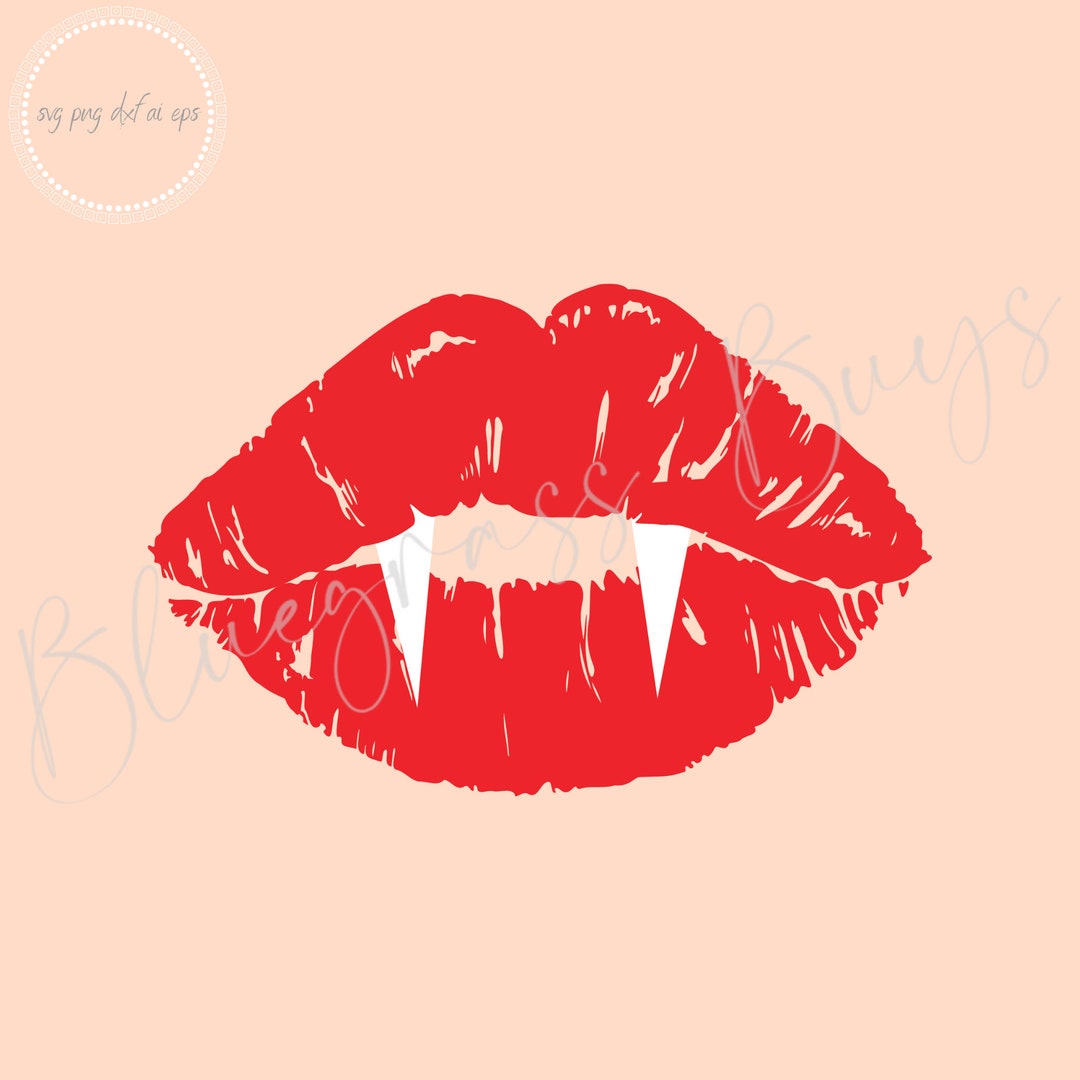 Halloween Fangs SVG - Vampire Lips SVG - Halloween Clipart - Digital ...