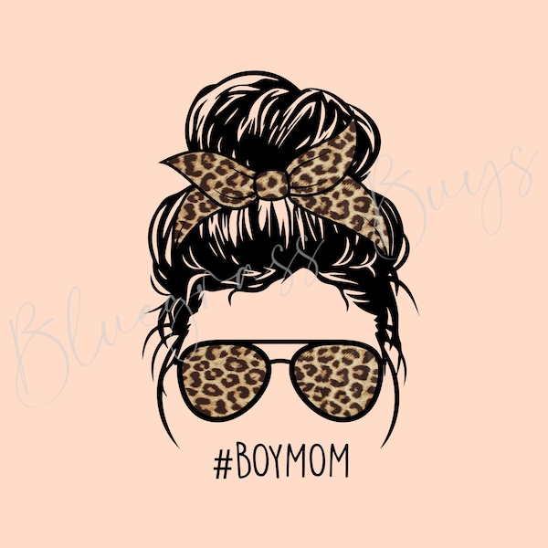 Boy Mom Messy Bun Svg - Etsy