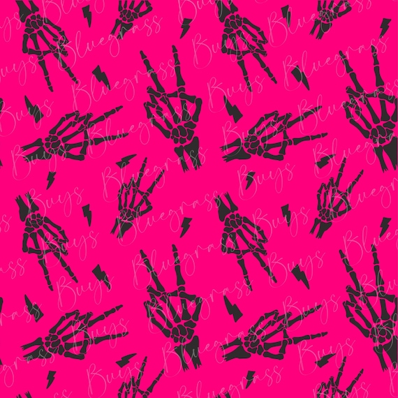 Halloween Seamless Pattern Skeleton Hand Pattern Digital - Etsy