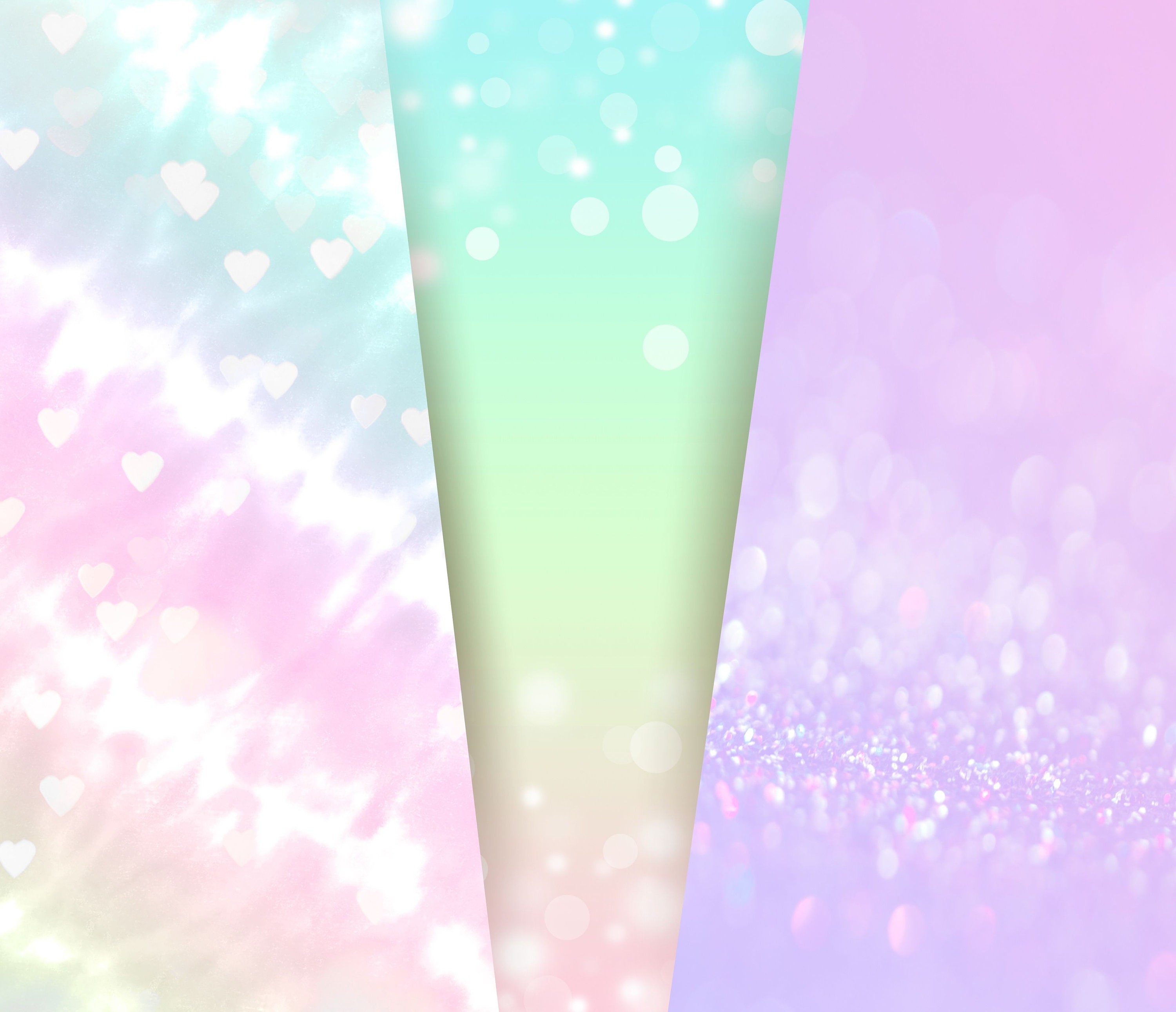 Rainbow Pastel Bokeh Digital Paper, Rainbow Pastel Gradient, Printable ...