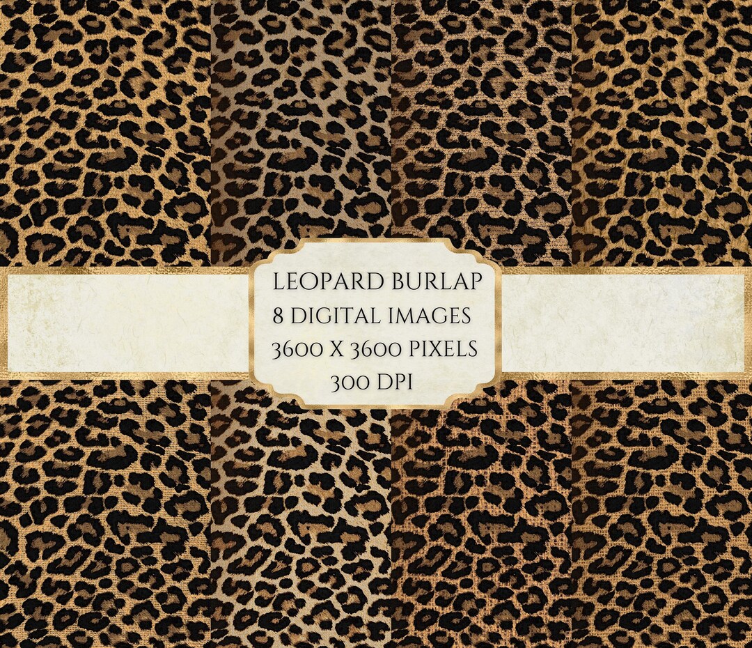 Leopard Burlap Background, Animal Print Paper, Burlap Cheetah Print ...