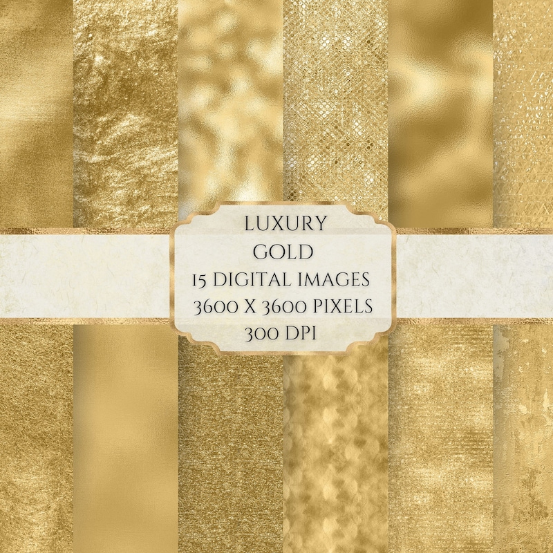 Gold Foil Digital Paper - Etsy
