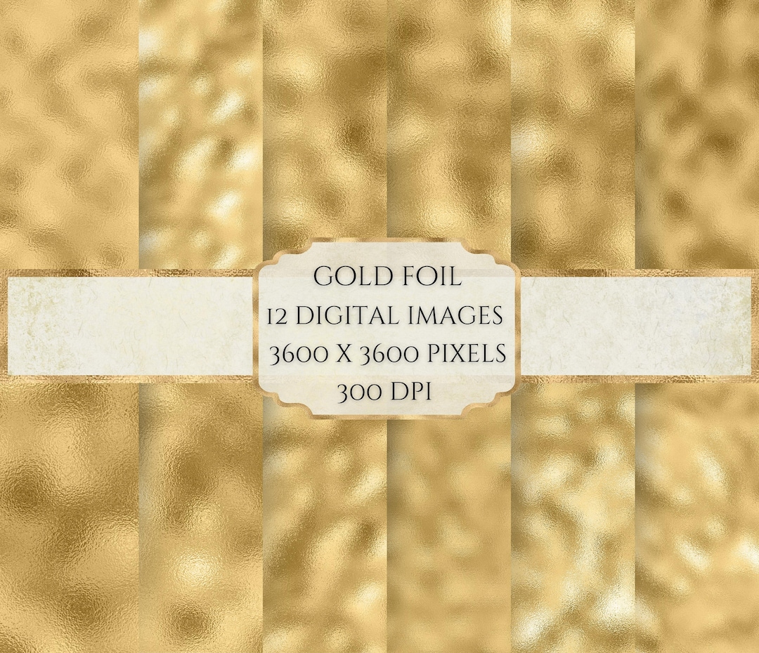 Gold Foil Digital Paper, Metallic Texture, Foil Texture Paper ...