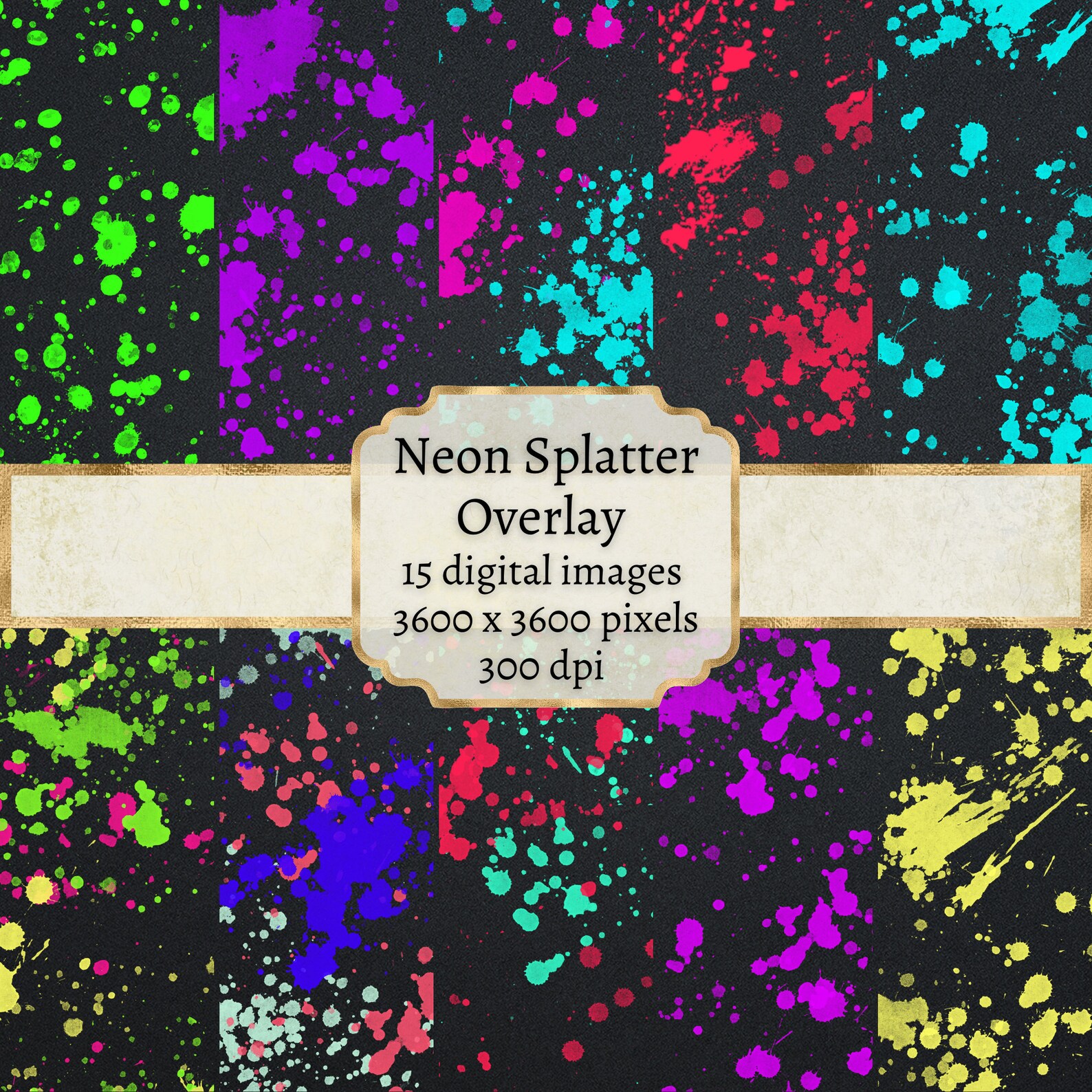 Neon Splatter Overlay Neon Overlay Paint Splatter Clipart - Etsy