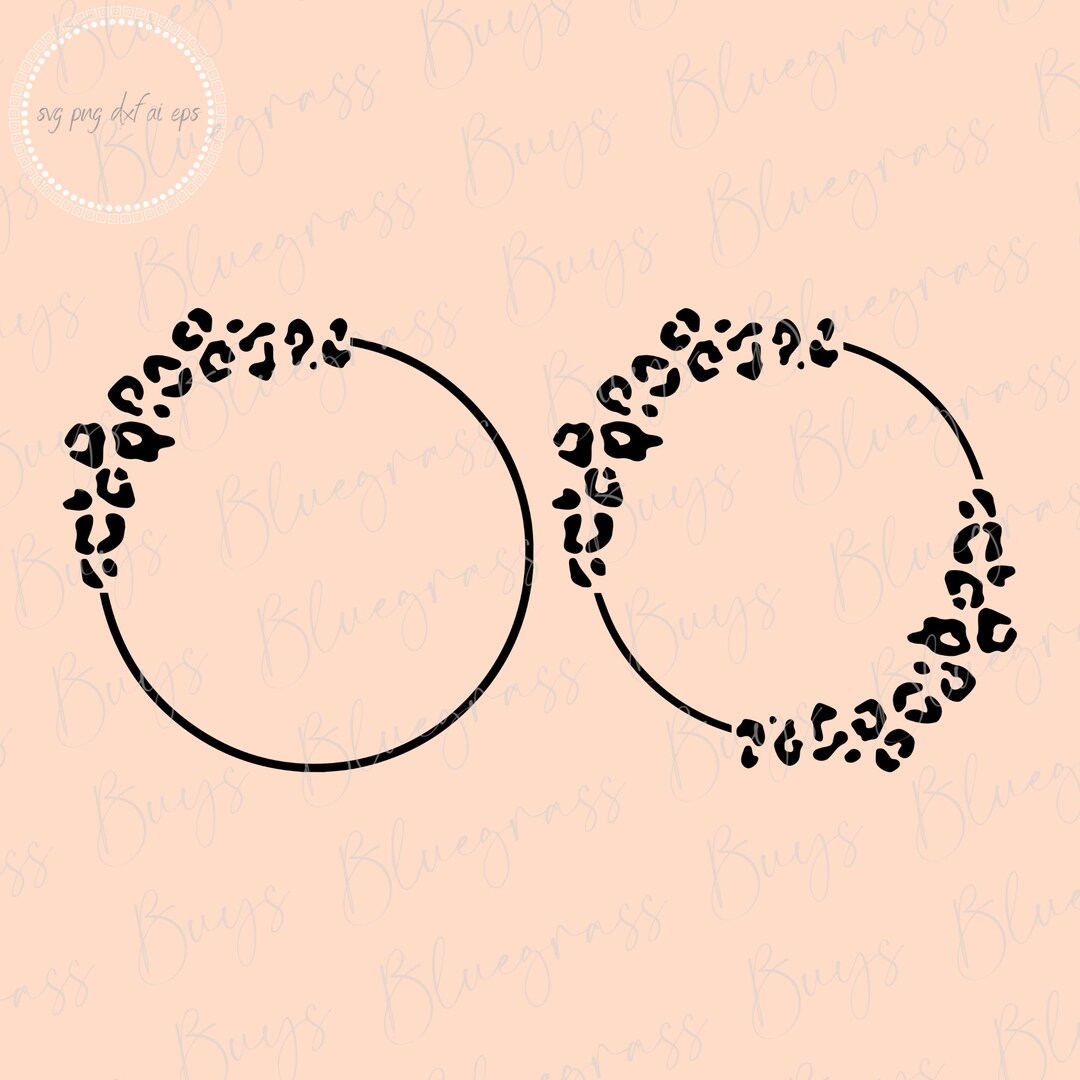 Leopard Frames SVG, Circle Frame Png, Border Frame Cut File, Digital ...