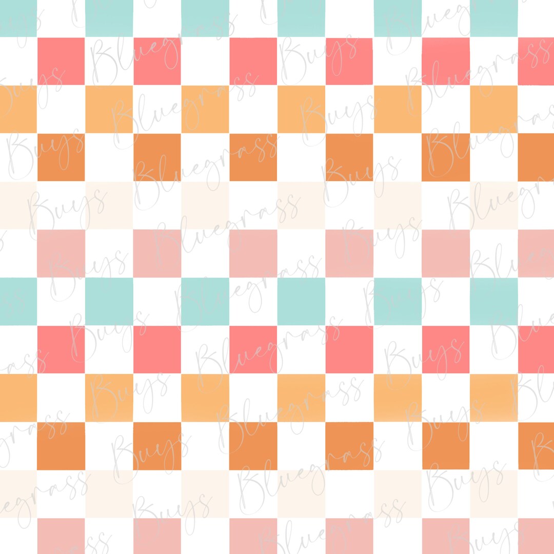 Seamless Checkered Pattern, Retro Color Pattern, Digital Background - Etsy