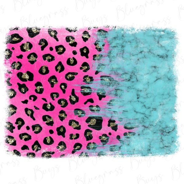Turquoise and Pink Leopard Background Png - Etsy