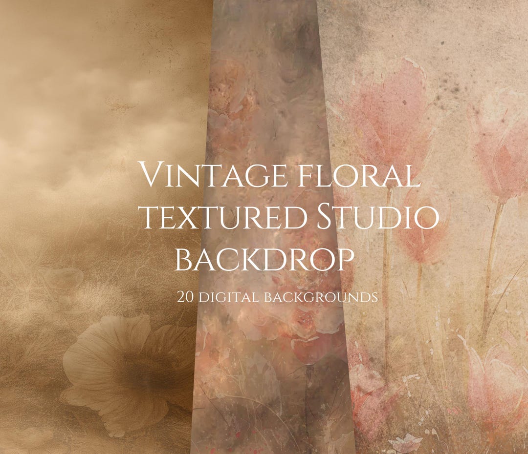Floral Textured Portrait Background, Vintage Photography Backdrop ...